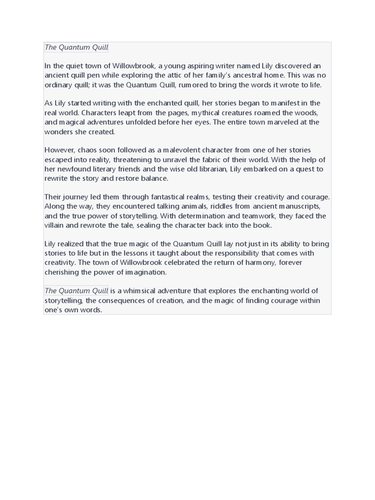 The Quantum Quill | PDF