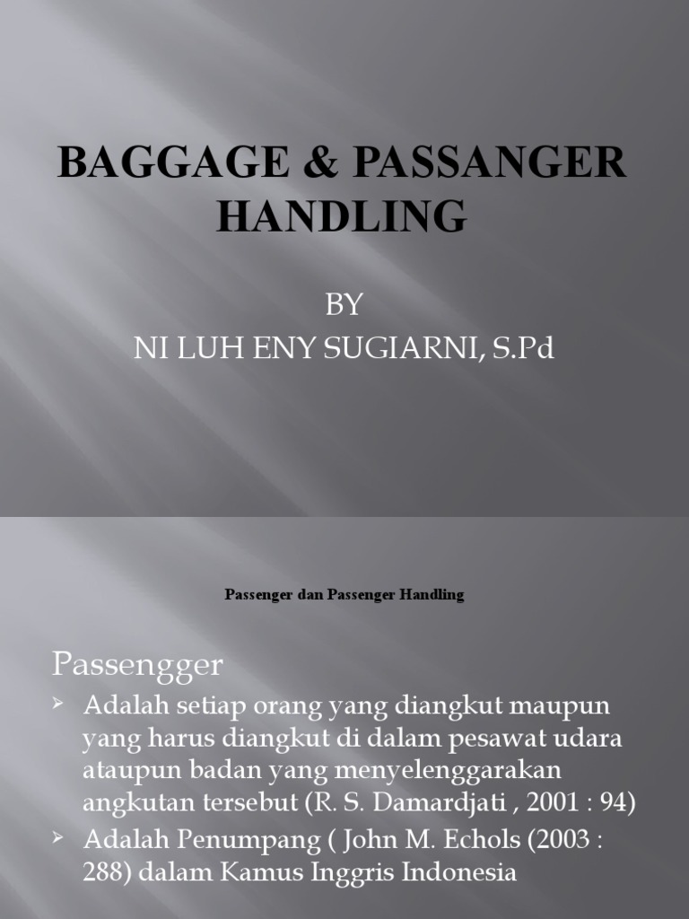 Baggage & Passanger Handling | PDF Baggage & Passanger Handling | PDF