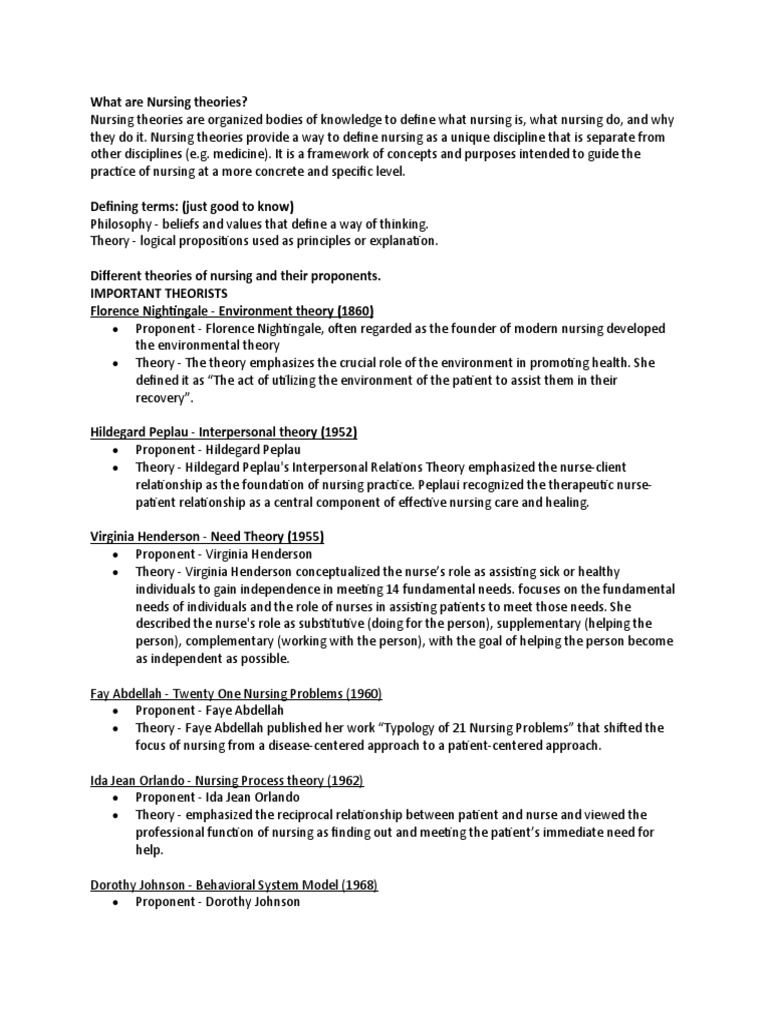 What Are Nursing Theories | PDF