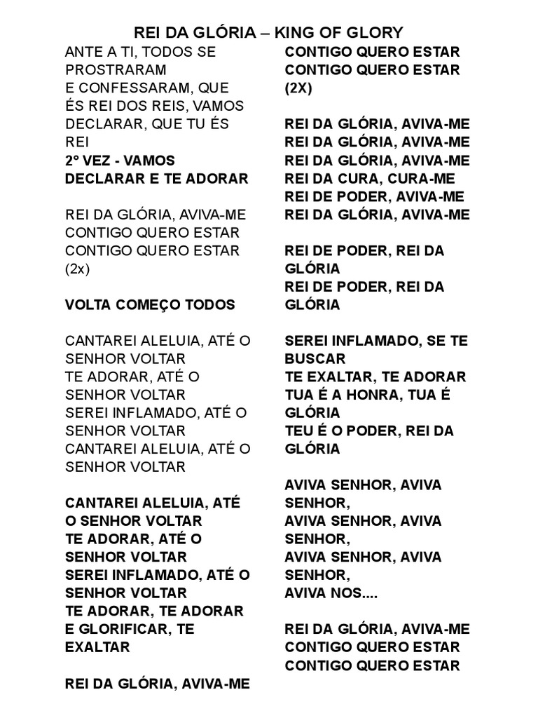 Rei Da Glória - King of Glory TODD DUNLEY | PDF