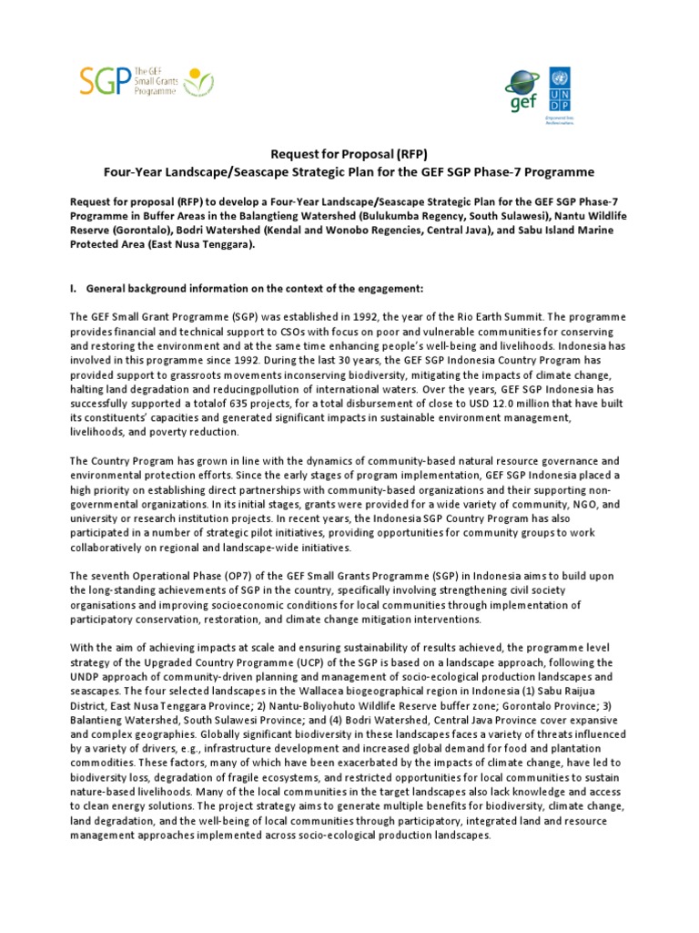 Strategic Plan for GEF SGP Indonesia | PDF | Global Environment ...