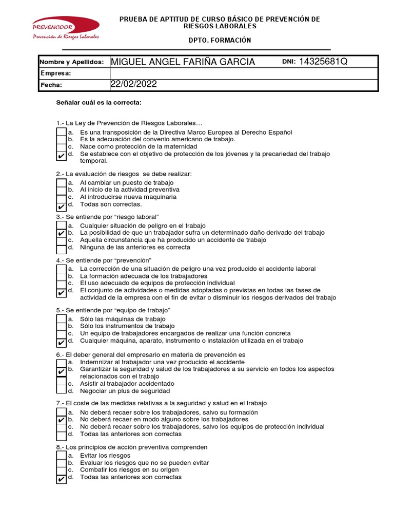 Examen curso básico.pdf (1)MIGUE | PDF | Toxicidad | Business