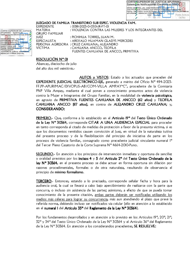 Exp. 1381-2023 Res. 01 | PDF | Gobierno | Justicia