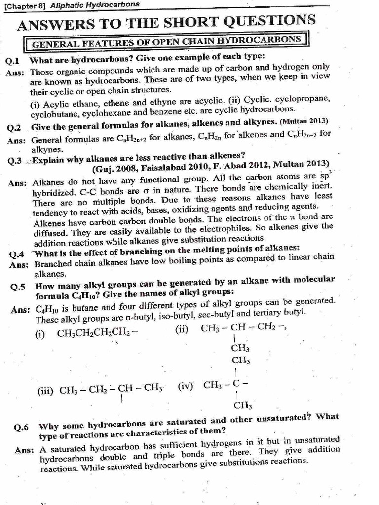 2nd Year Chemistry Chapter 8 | PDF