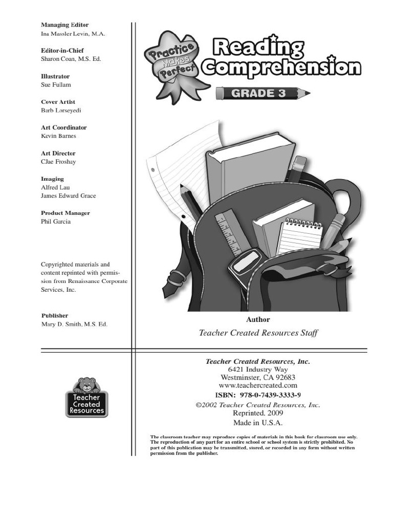 Reading Comprehension - Grade 3 | PDF