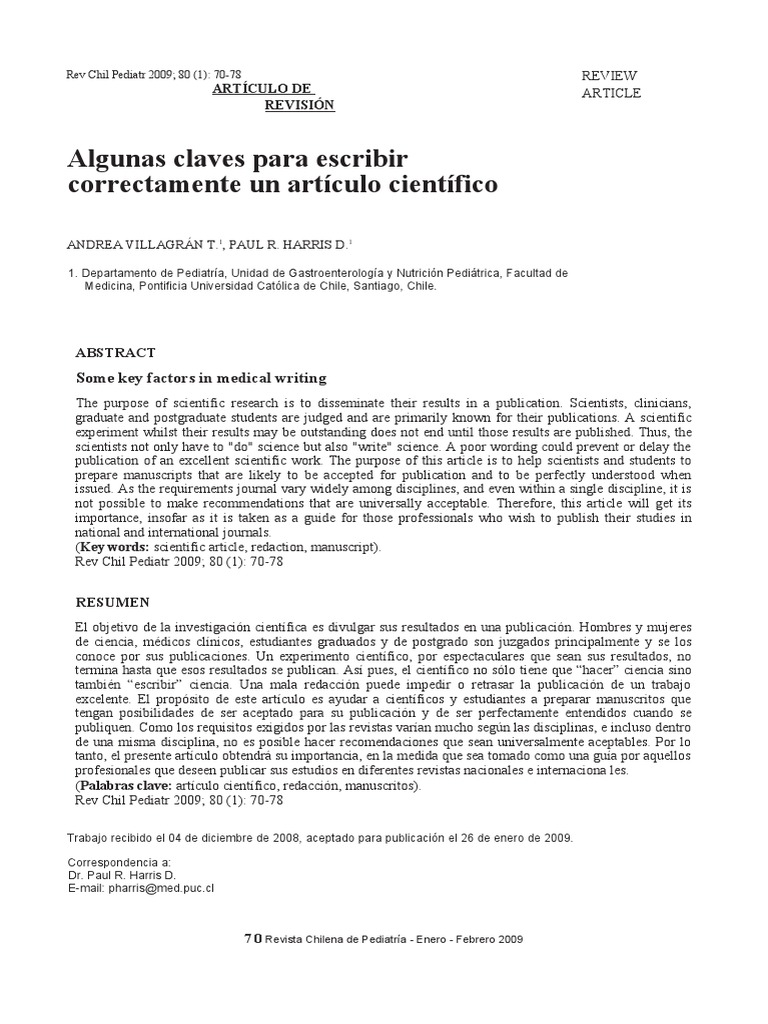 Algunas Claves para Escribir Correctamente Un Artículo | PDF