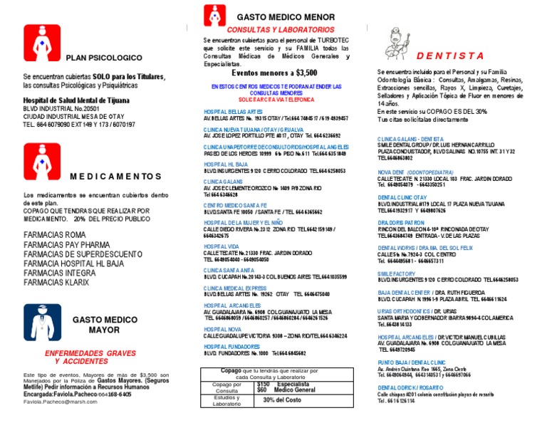 Triptico 2 | PDF | Medicina | Cuidado de la salud