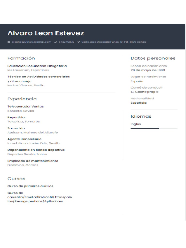Curriculum Vitae Alvaro | PDF