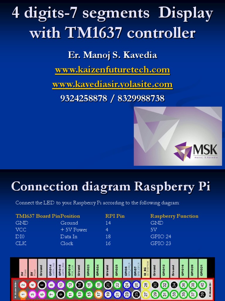 Experiment 3 MSK Raspberry 7SegDisplay | PDF