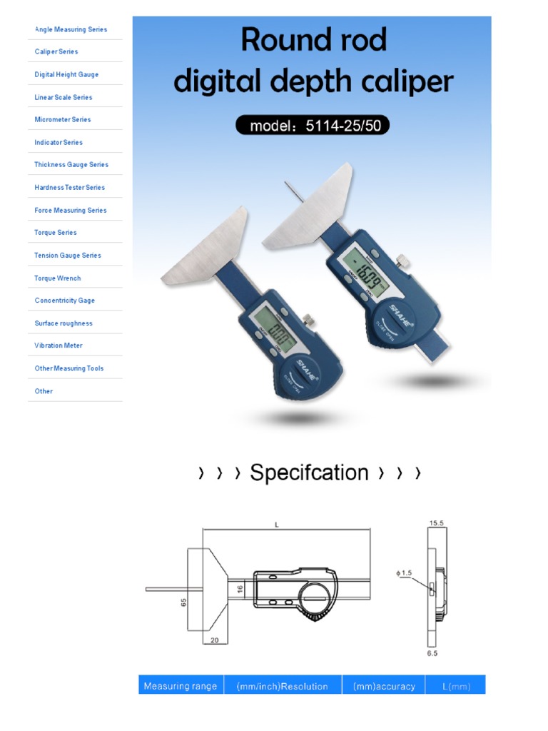 Ficha Técnica Profundimetro Shahe | PDF