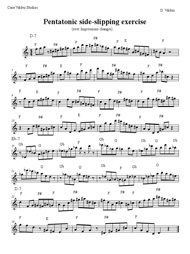 Pentatonic Side Slipping Exercise Casa Valdez Studios | PDF