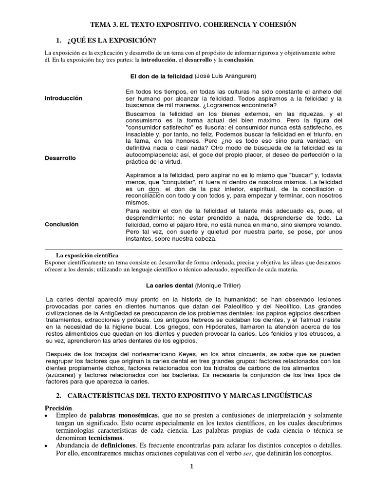 El Texto Expositivo | PDF
