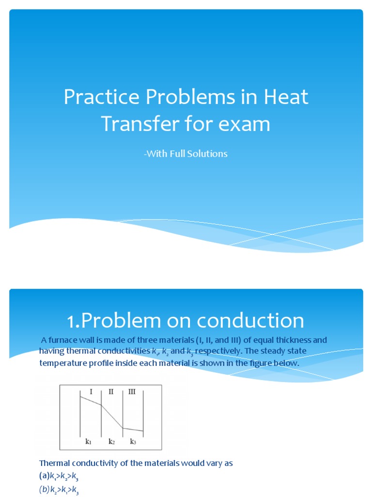 Practice Problems in Heat Transfer For Exam | PDF | Heat Transfer ...
