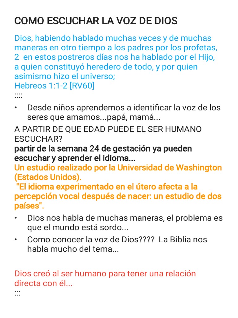 Como Escuchar La Voz de Dios PDF | PDF