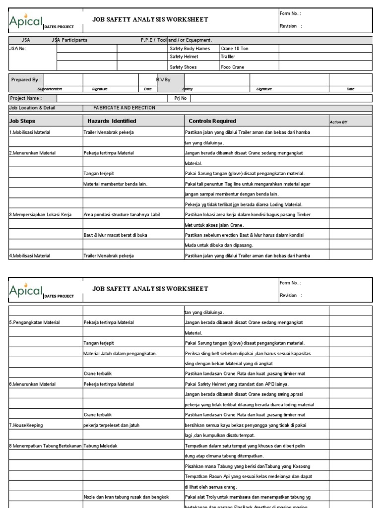 JSA Fabricate N Erection | PDF