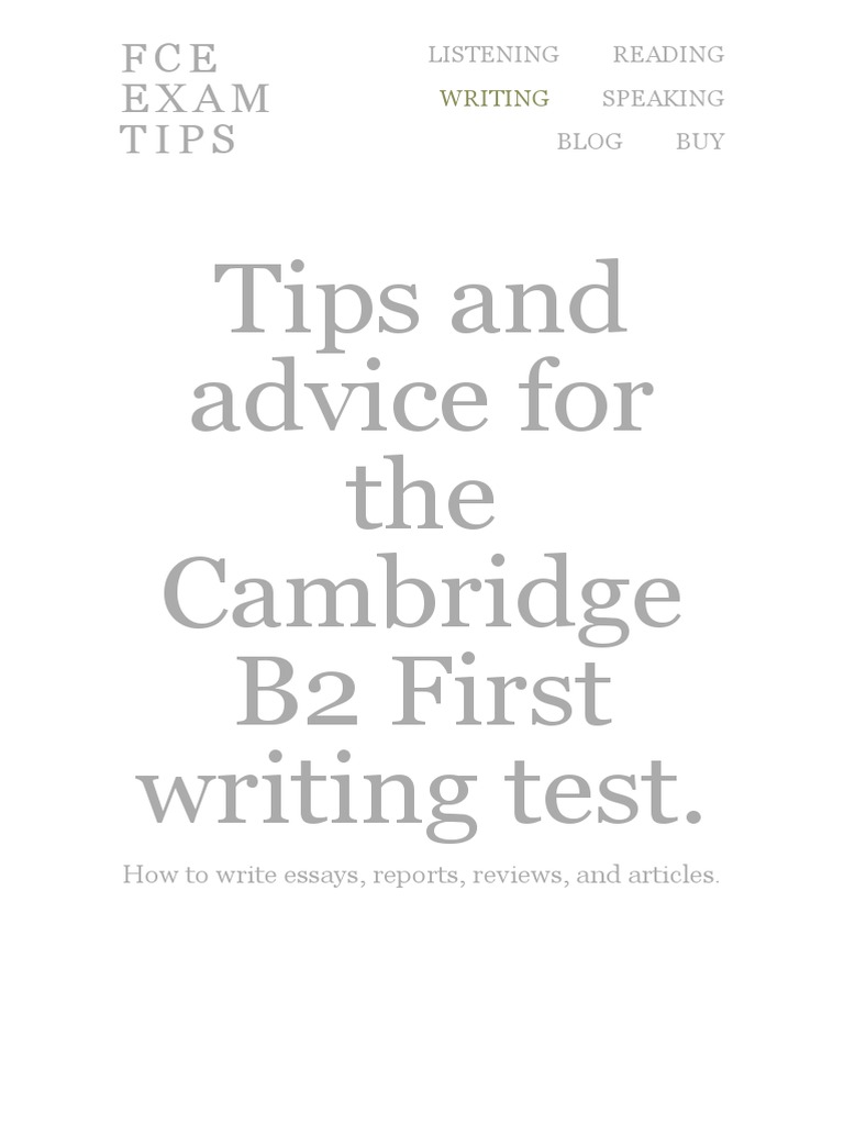 Writing - FCE Exam Tips | PDF | Human Communication | Linguistics