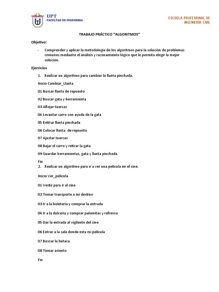 CLASE03 Trabajo Práctico 01 ALGORITMOS | PDF | Informática