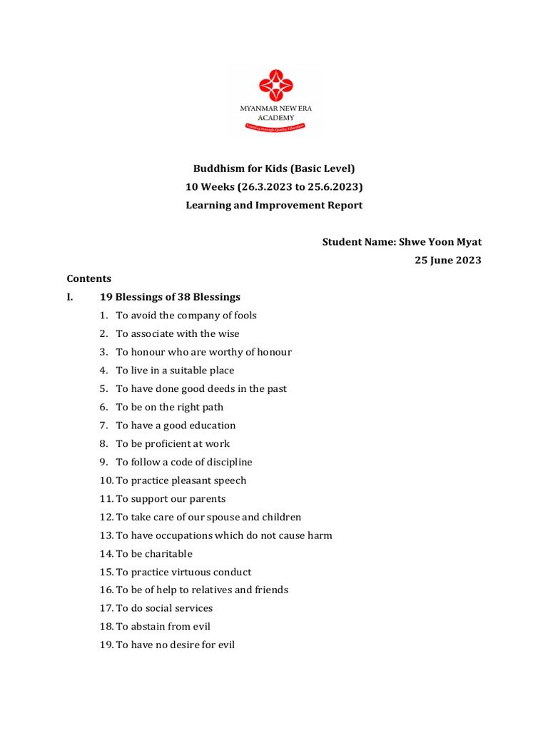 Buddhism Basics for Kids Report | PDF | Religious Belief And Doctrine ...