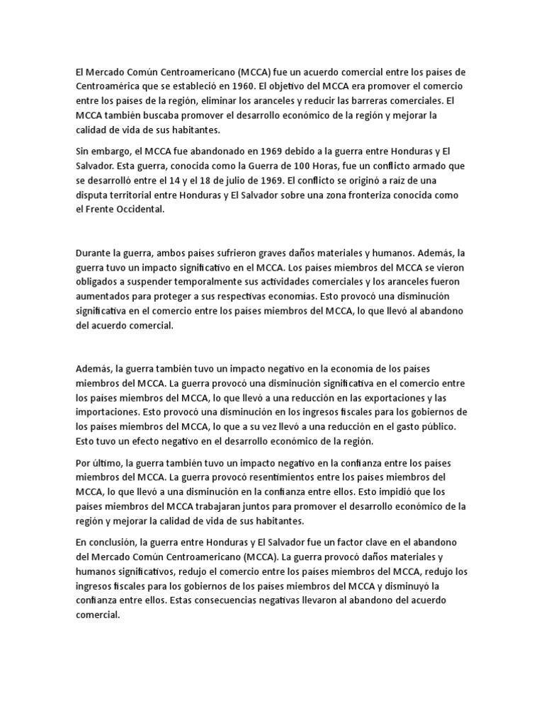 Consecuencias del Abandono del MCCA | PDF | Política
