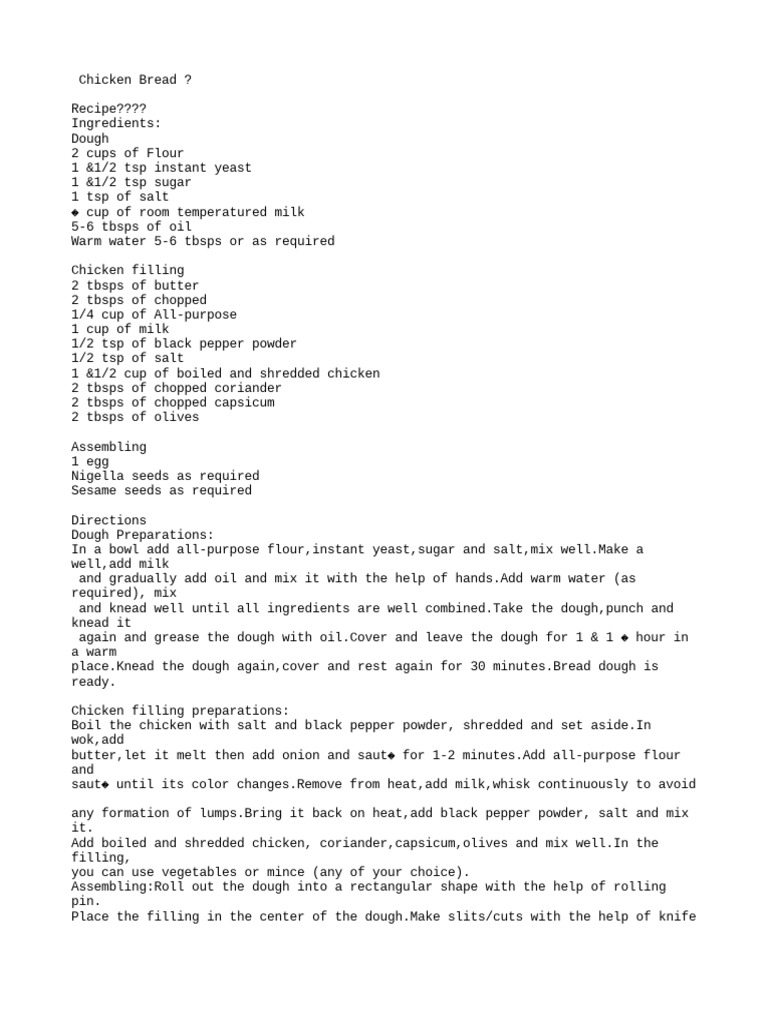 Chicken Bread Recipe | PDF