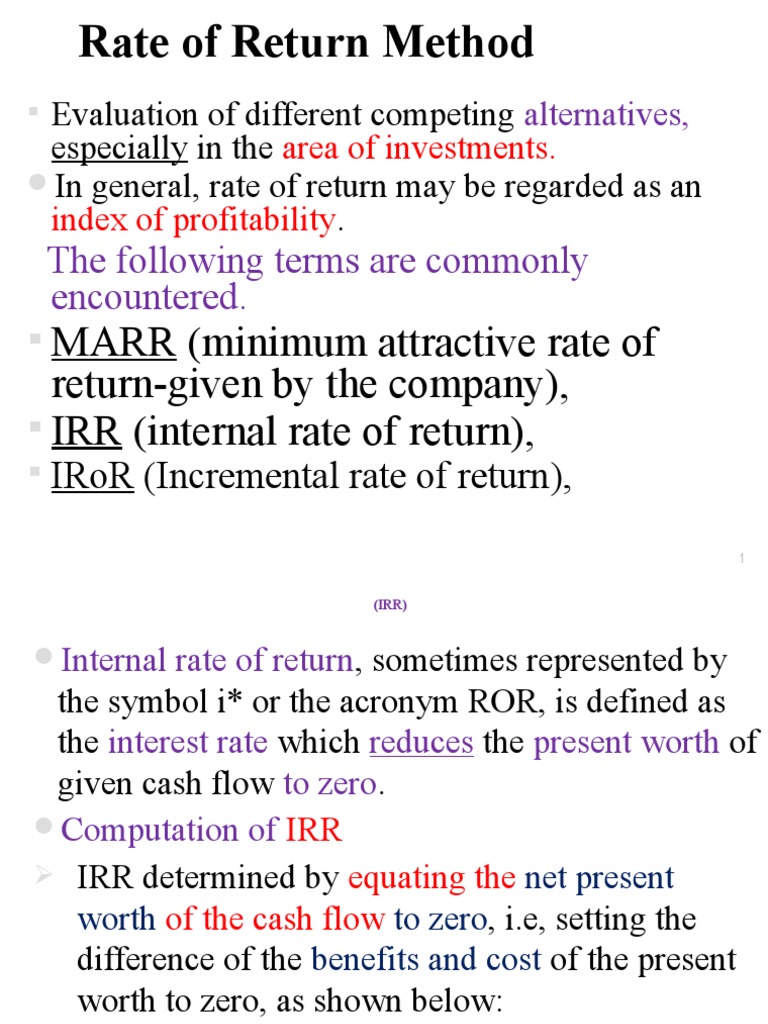 Chapter 3 (2) ROR 2015 | PDF | Internal Rate Of Return | Financial ...