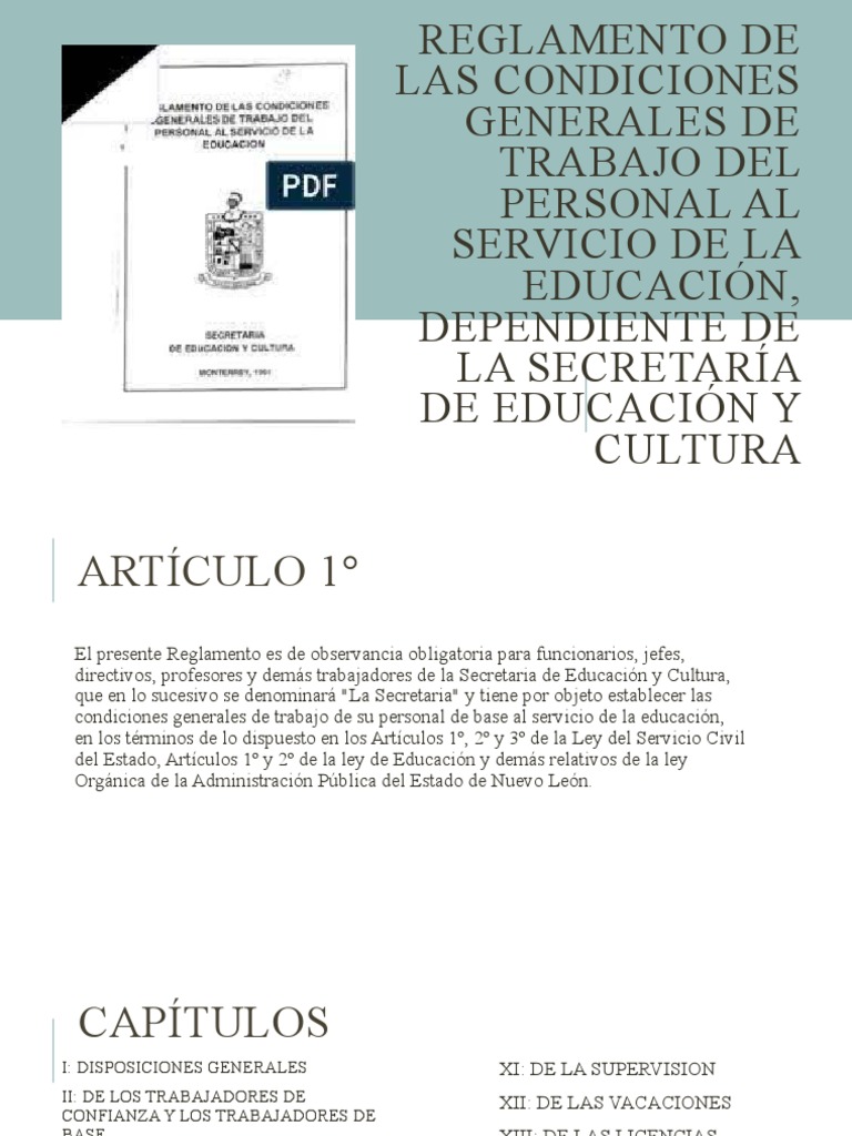 Reglamento de Las Condiciones Generales de Trabajo | PDF