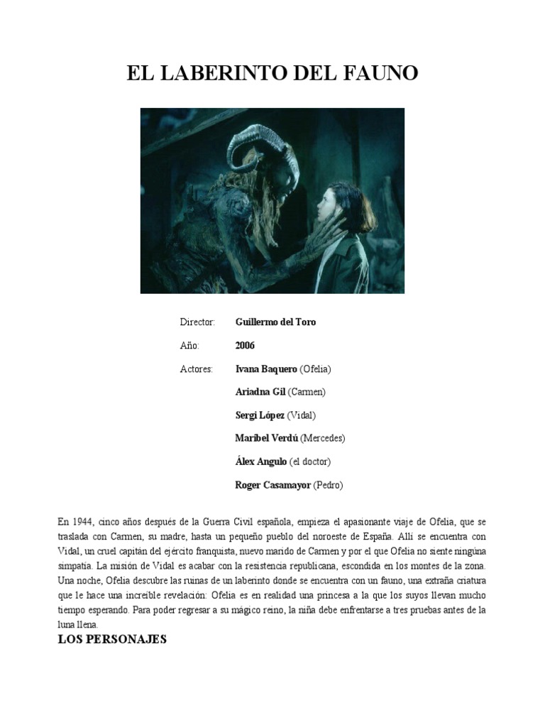 El Laberinto del Fauno: Trama y Personajes | PDF