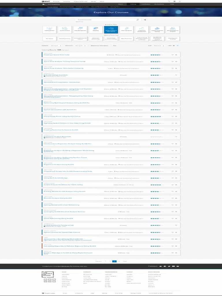 Esri Training Catalog Find Courses On GIS and ArcGIS Topics 3 | PDF
