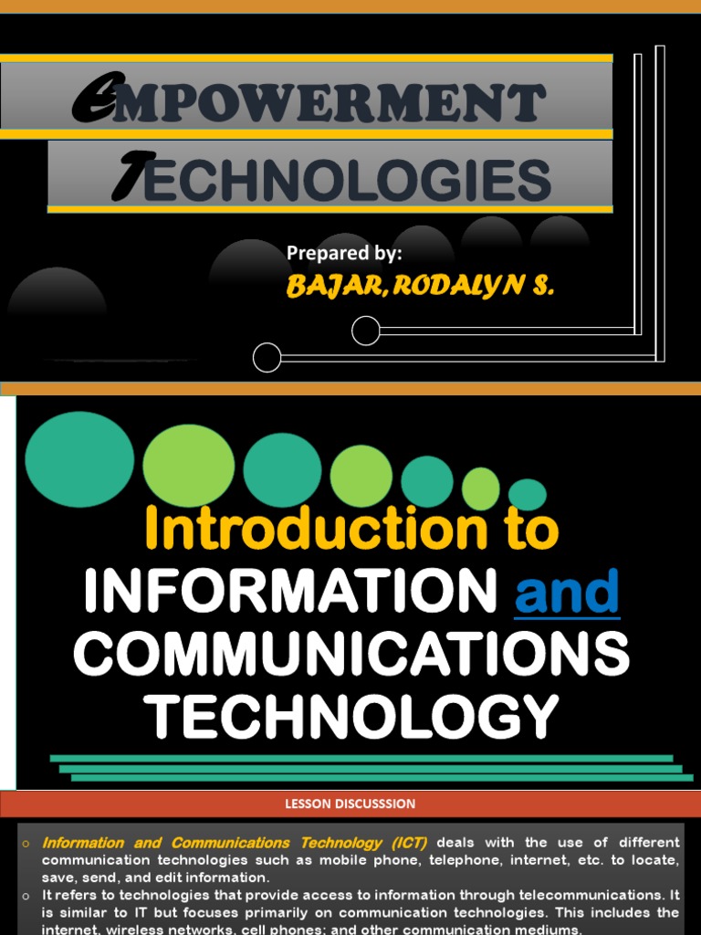 Lesson 1 Intro. To Ict | PDF | World Wide Web | Internet & Web Lesson 1 Intro. To Ict | PDF | World Wide Web | Internet & Web