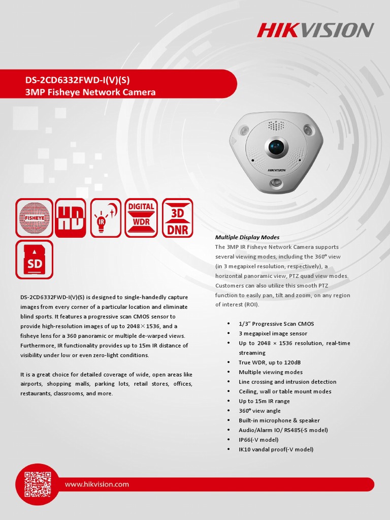 Hikvision - Ds 2cd6332fwd Ivs - Data Sheet | PDF