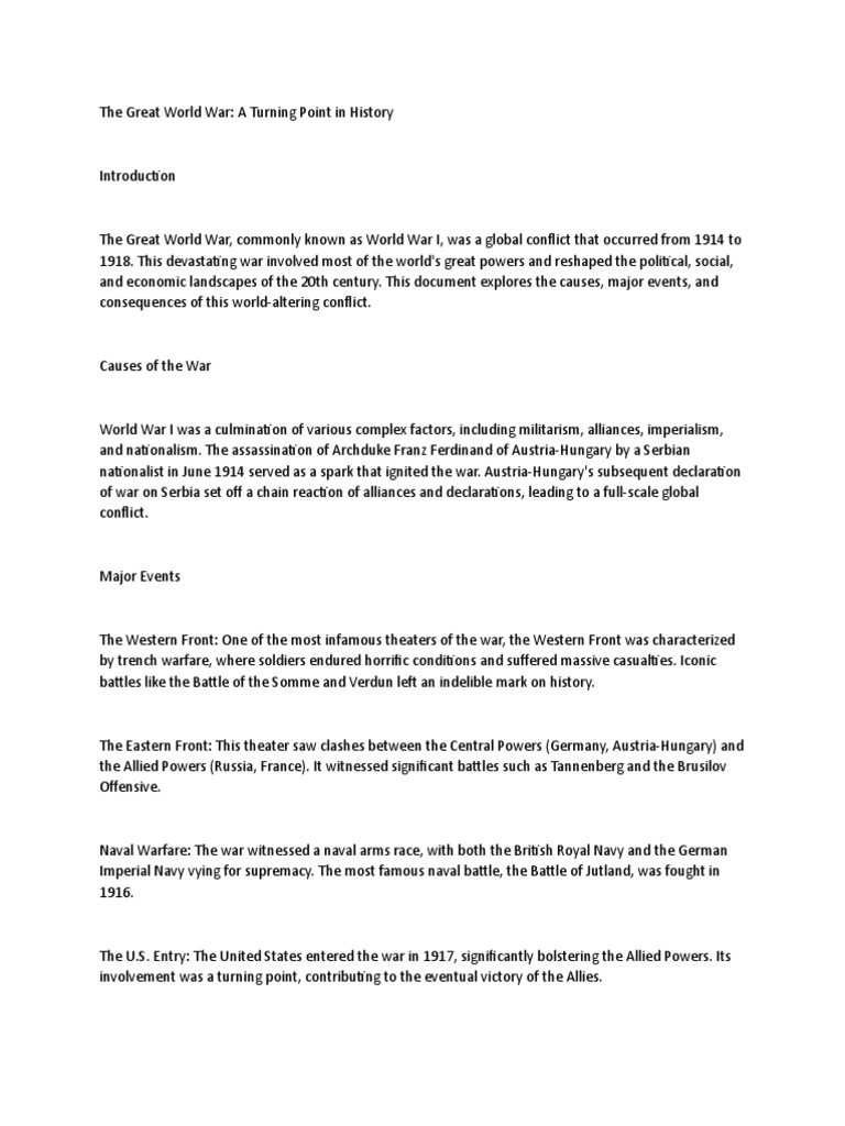 The Great World War | PDF | World War I | Allies Of World War I