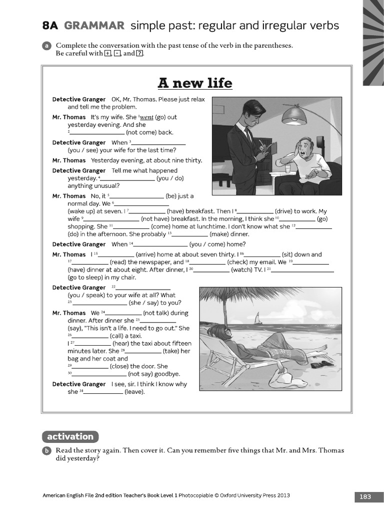 8A - Grammar Simple Past Exercises | PDF