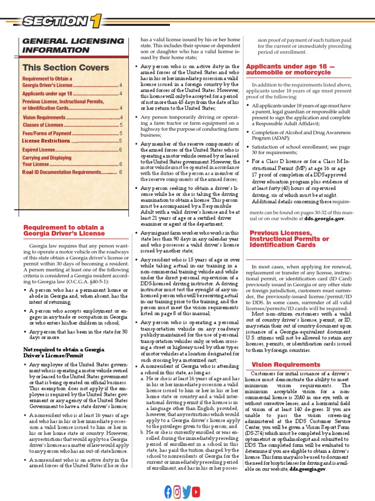 Driver Section 1 | PDF | Driver's License | Identity Document