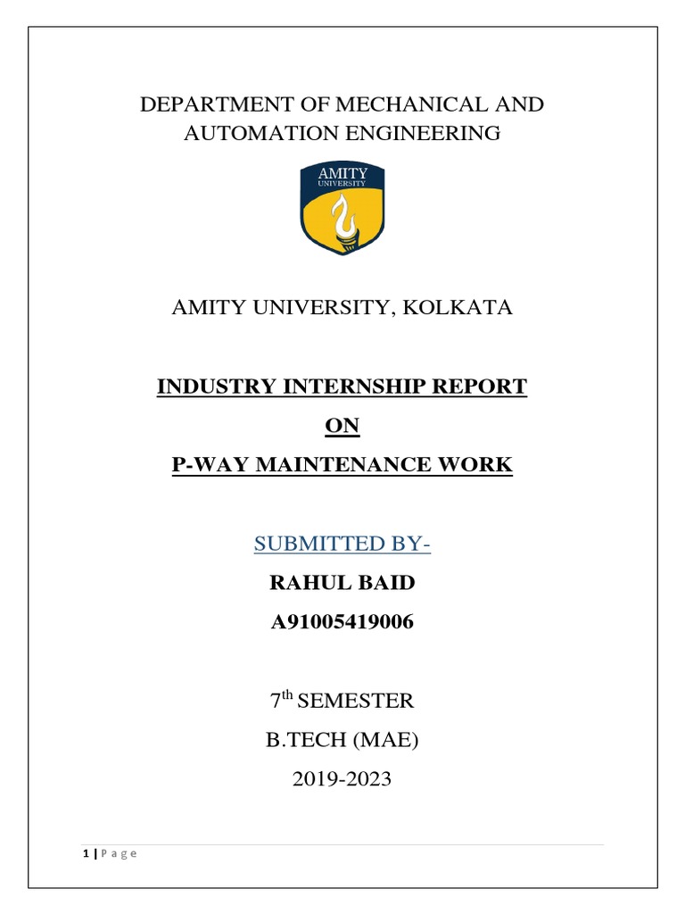 Internship Report | PDF | Screw | Civil Engineering