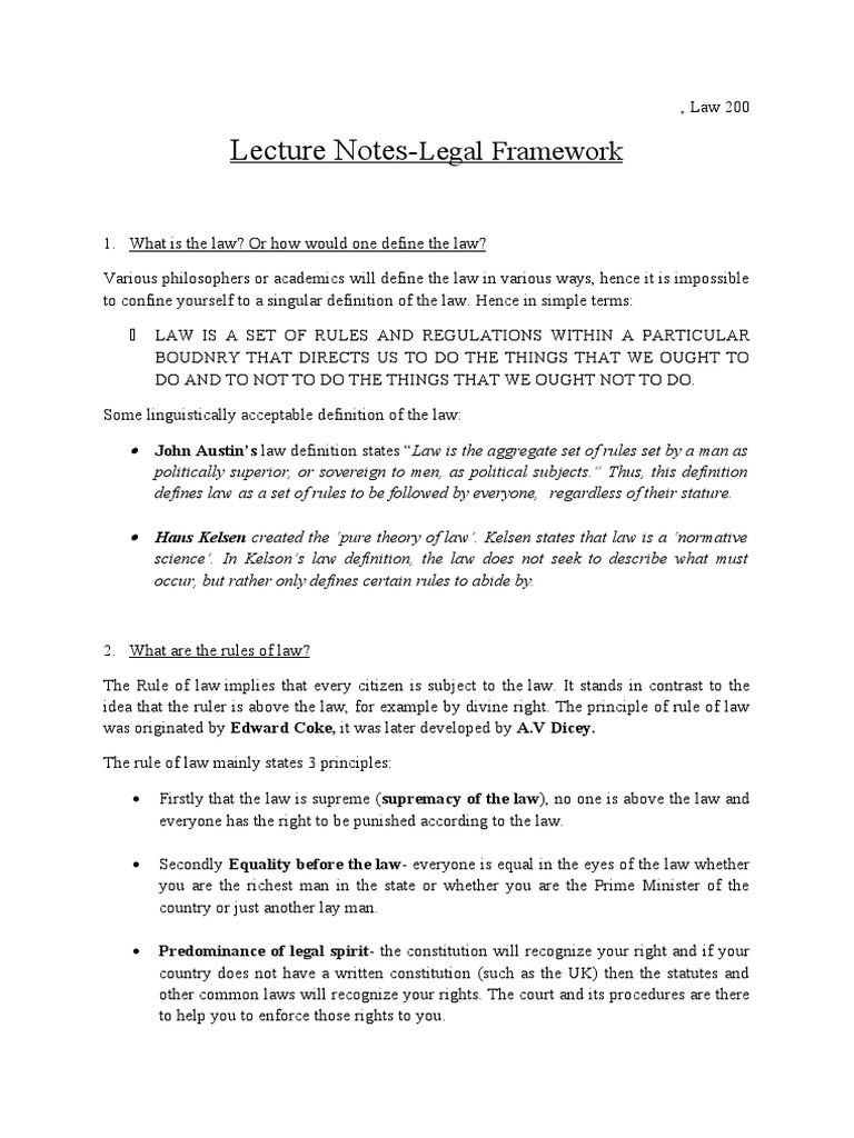 Legal Frame Work | PDF | Law