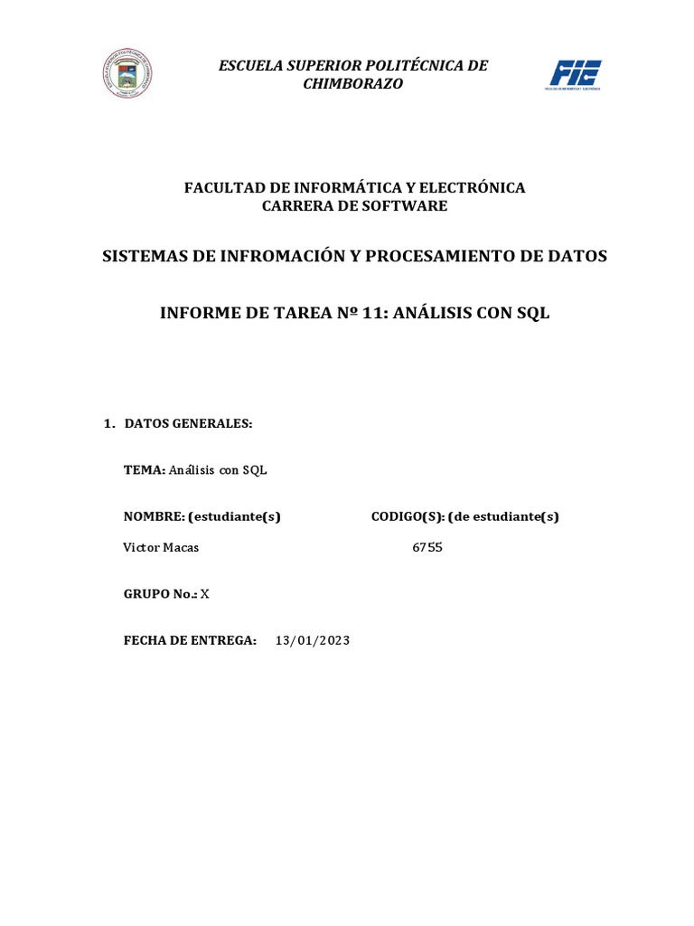 6755 Tarea11 Analisis Con SQL | PDF