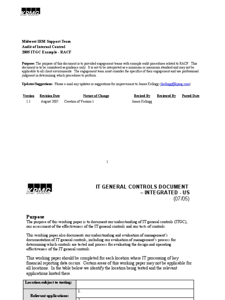 2005 Itgc Example - Racf | PDF