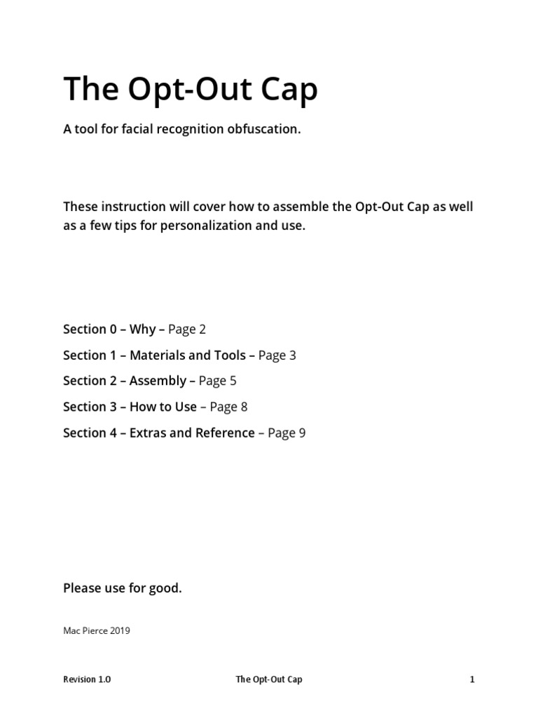 OptOutCap Instructions | PDF | Textiles | Printer (Computing)