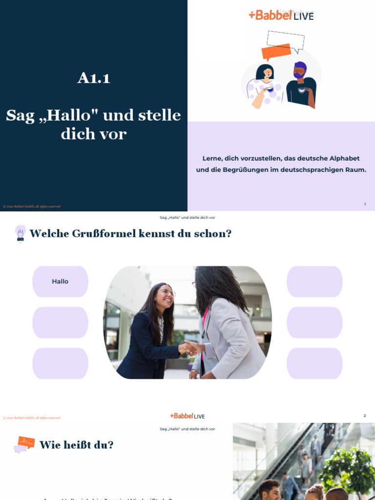 DEU - A1 - 1 - 02 Sag Hallo - Und Stelle Dich Vor | PDF