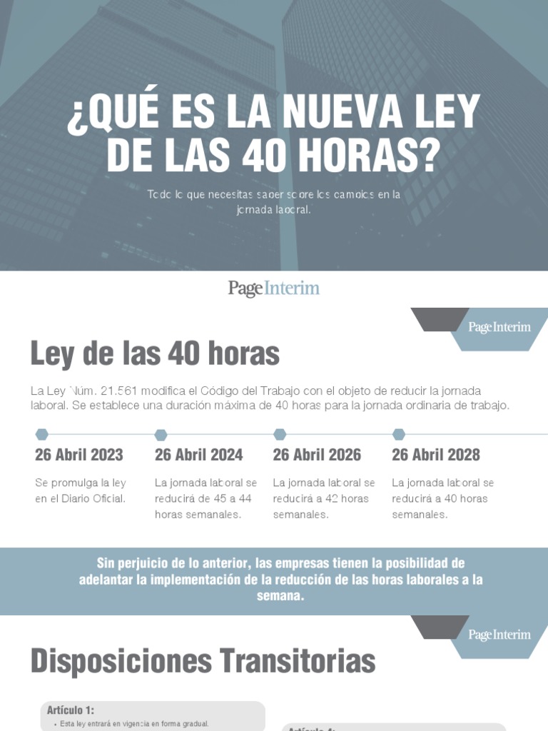 Ley 40 Horas | PDF | Tiempo de trabajo | Derecho laboral