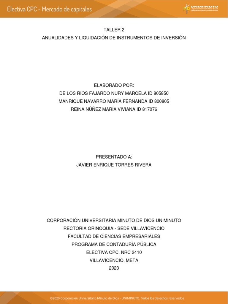 Actividad 4 Anualidades Mafe | PDF | Compartir (Finanzas) | Opción (Finanzas)