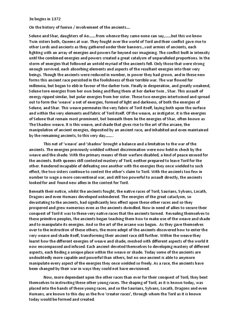 On The History of The Forgotten Realms and The Nature of The Old Ones ...