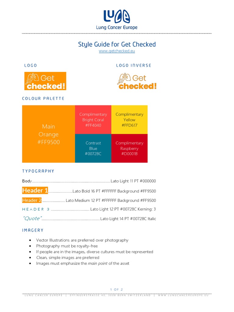 LuCE - Get Checked Style Guide and Personas | PDF