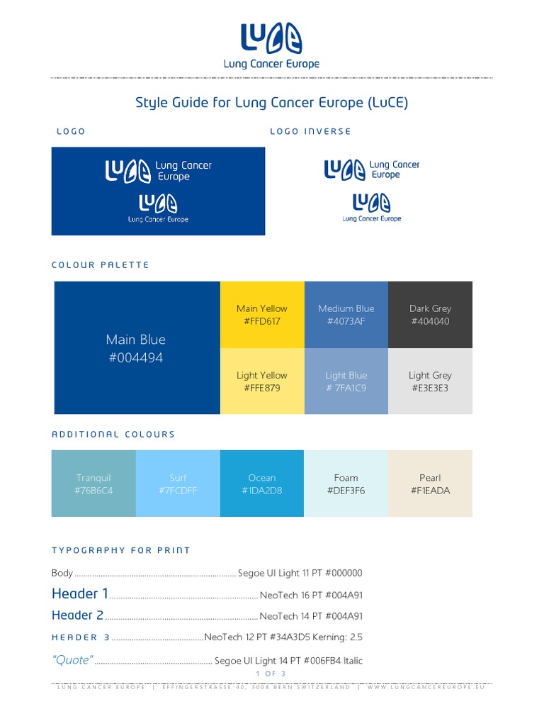 LuCE Style Guide and Personas | PDF