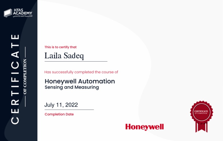 Honeywell Automation - Certificate of Completion | PDF