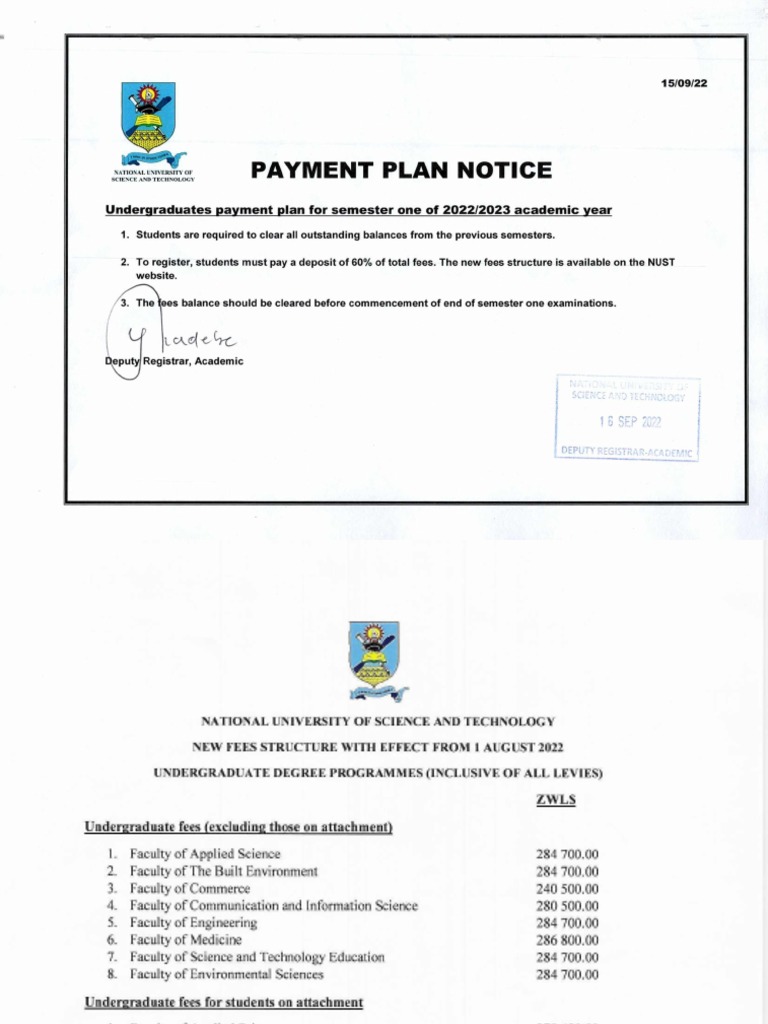 Nust 2022 Fees Structure 2 | PDF