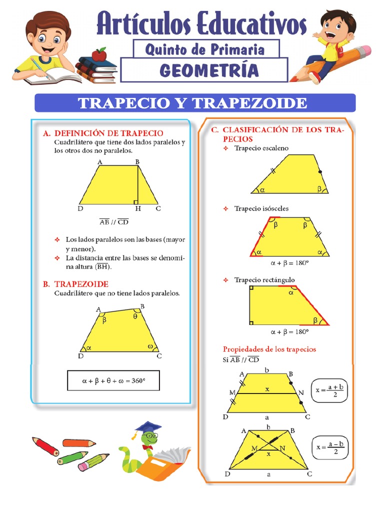 Trapecio y Trapezoide para Quinto de Primaria | PDF