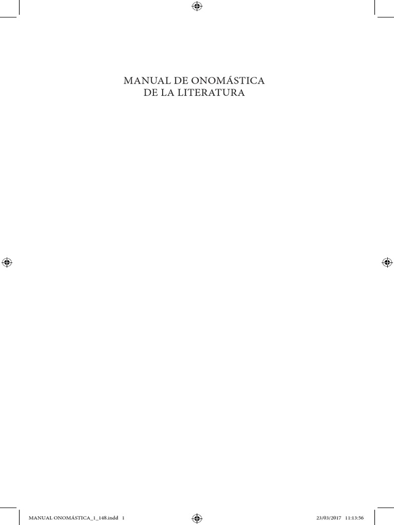 MANUAL ONOMÁSTICA DE LA LITERATURA, Alberto Vital | PDF