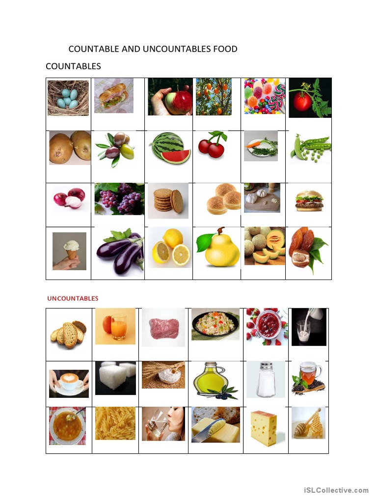 Countable and Uncountable Food | PDF | Cooking, Food & Wine