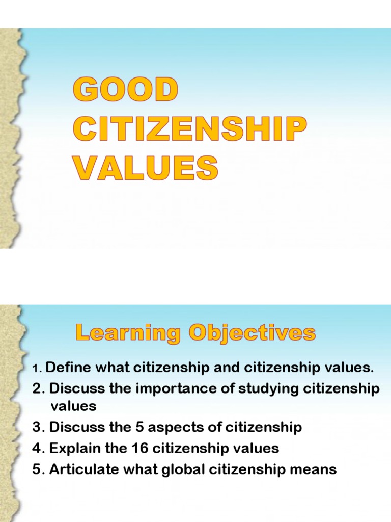 NSTP1 Module 4 Citizenship Values | PDF | Citizenship | Family